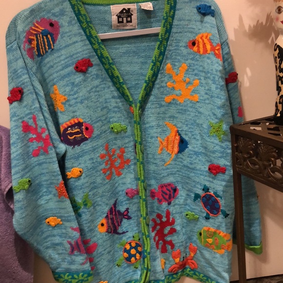 Sweaters | Beautiful Under The Sea Inspired Sweater With Lots Of Fish ...